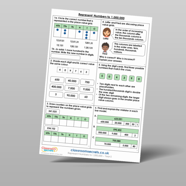 Year 5 Numbers To 1 000 000 Mixed Activity Resource | Classroom Secrets