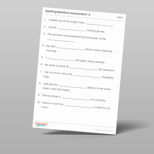 Year 2 Spelling Baseline Assessment 4 Resource | Classroom Secrets