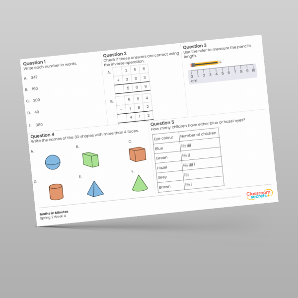 Year 3 Spring 2 Week 4 Maths In Minutes Resource | Classroom Secrets