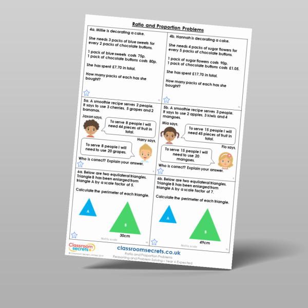 Year 6 Ratio And Proportion Problems Reasoning And Problem Solving ...