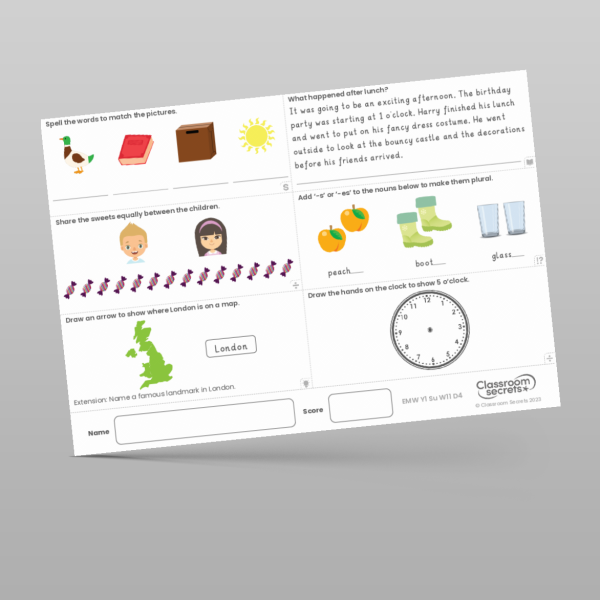 Year 1 Early Morning Work Summer Week 11 Resource | Classroom Secrets