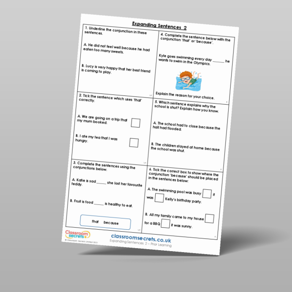 Year 3 Expanding Sentences 2 Prior Learning Resource | Classroom Secrets