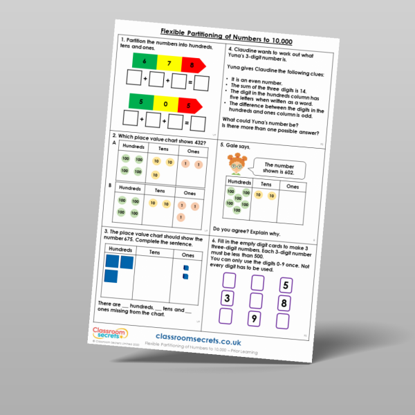 Year 4 Flexible Partitioning Of Numbers To 10 000 Prior Learning ...