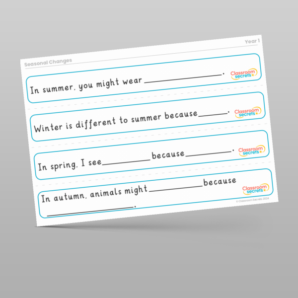 Year 1 Seasonal Changes Stem Sentences Resource | Classroom Secrets