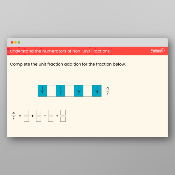 Year 3 Understand The Numerators Of Non Unit Fractions Teaching Ppt Resource | Classroom Secrets