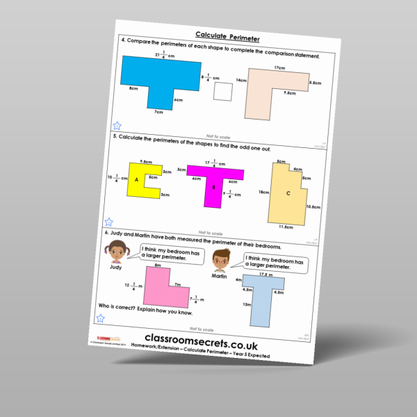 Year 5 Calculate Perimeter Homework Resource | Classroom Secrets