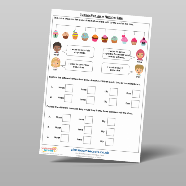 Year 1 Subtraction On A Number Line Discussion Problem Resource ...