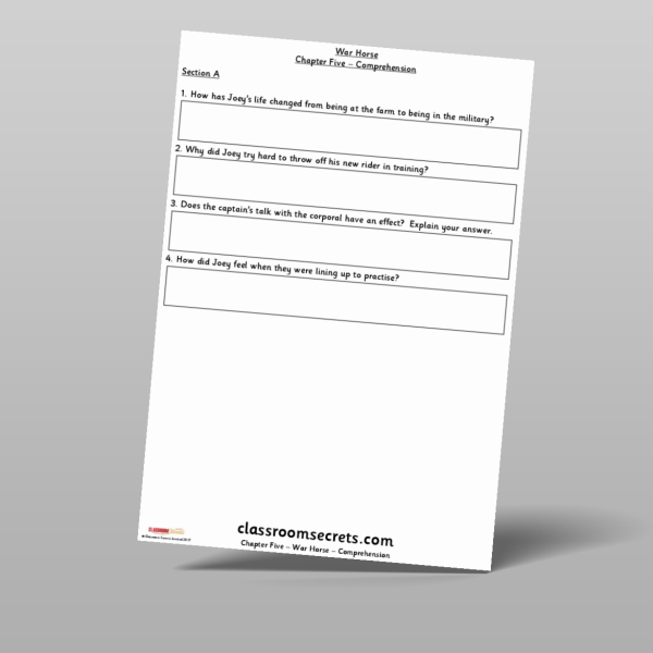 KS2 War Horse Chapter 5 Whole Class Guided Reading Pack Resource ...