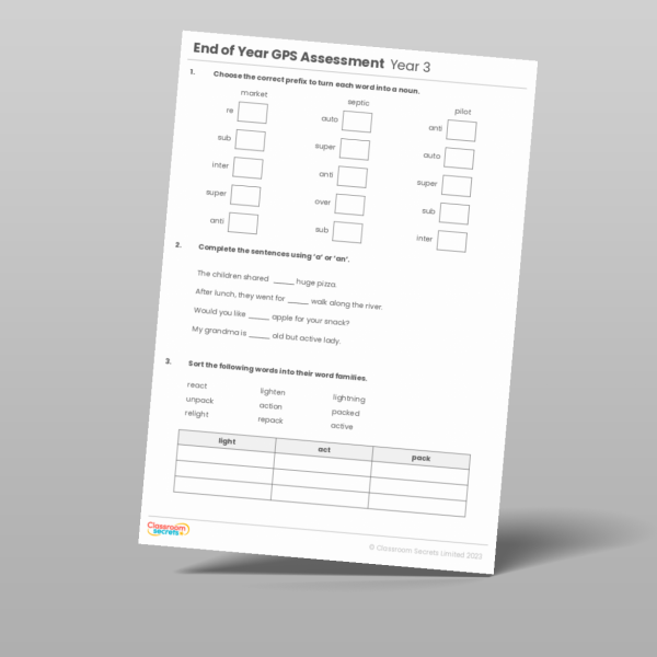 Year 3 End Of Year Gps Assessment Resource | Classroom Secrets