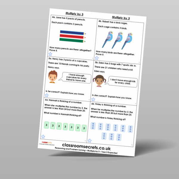 Year 3 Multiply By 3 Reasoning And Problem Solving 2 Resource ...