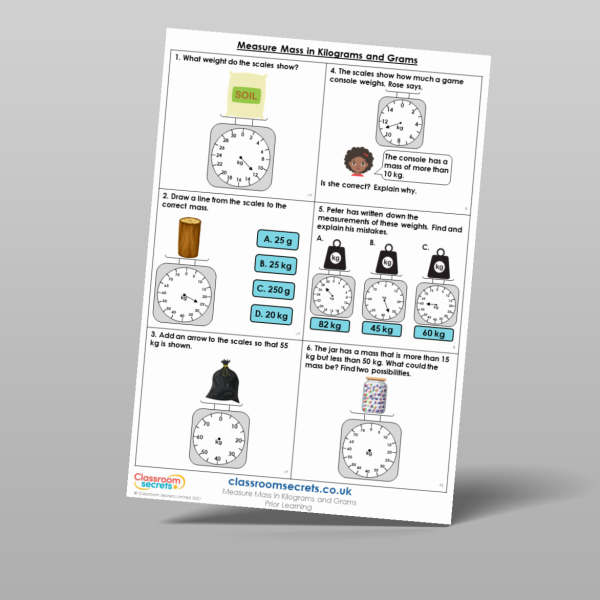 Year 3 Measure Mass In Kilograms And Grams Prior Learning Resource ...