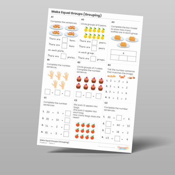 Year 2 Make Equal Groups Grouping Fluency Matrix Resource | Classroom Secrets