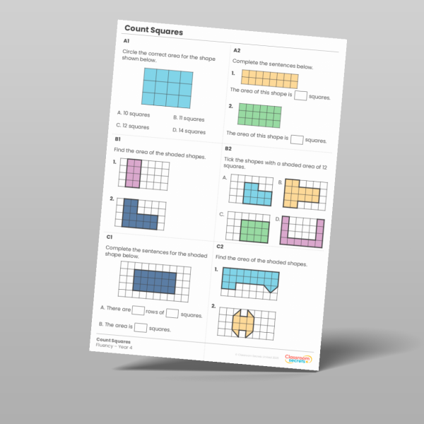 Year 4 Count Squares Fluency Matrix Resource | Classroom Secrets