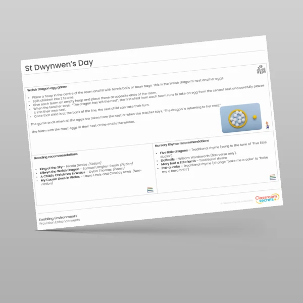 Eyfs St Dwynwen S Day Provision Enhancement Resource | Classroom Secrets