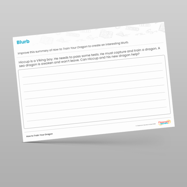 UKS2 How To Train Your Dragon Writing Unit Blurb And Book Review ...