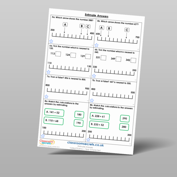 Year 3 Estimate Answers Varied Fluency Resource | Classroom Secrets