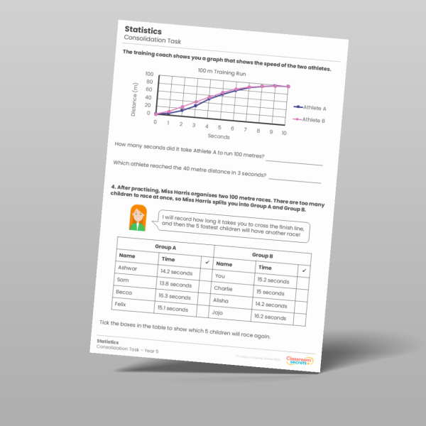 Year 5 Statistics Consolidation Task Resource | Classroom Secrets