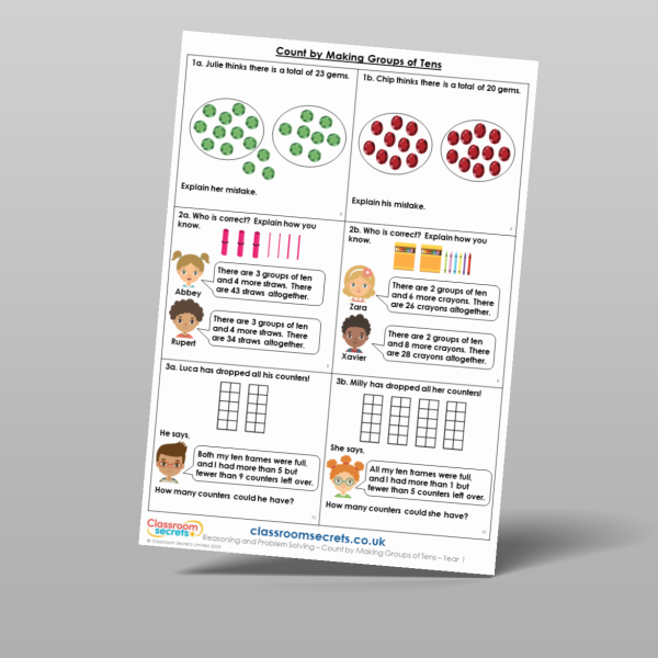 Year 1 Count By Making Groups Of Tens Reasoning And Problem Solving ...