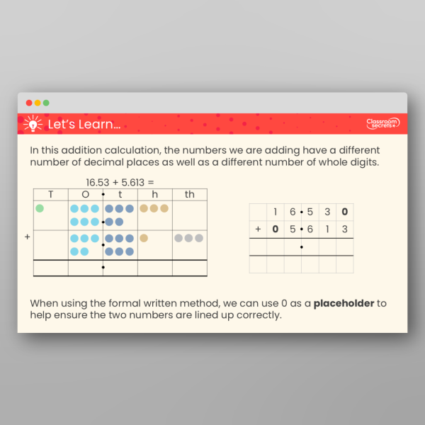 Year 6 Add And Subtract Decimals Teaching Ppt Resource | Classroom Secrets