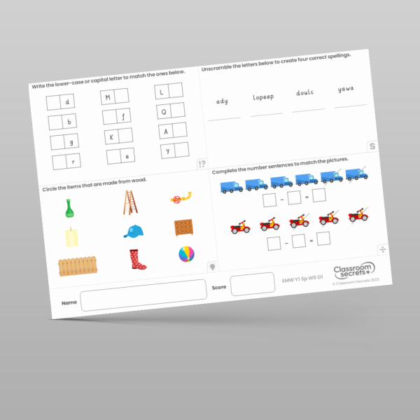 Year 1 Early Morning Work Spring Week 9 Resource | Classroom Secrets