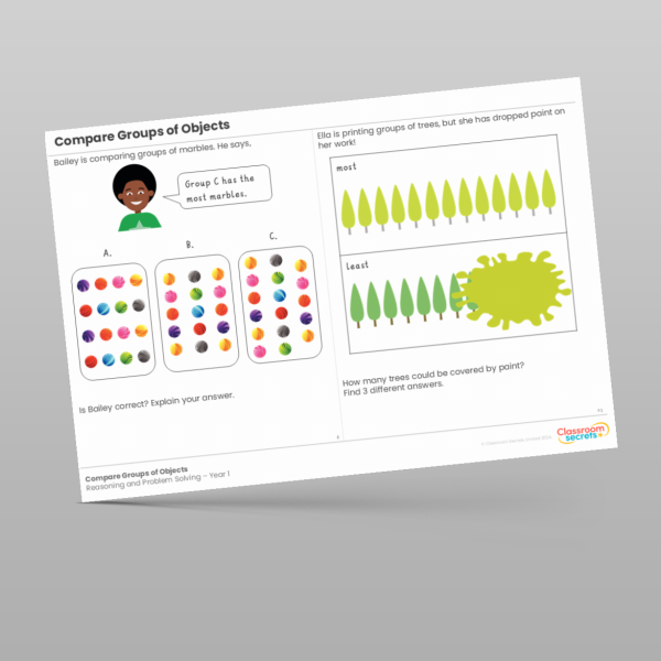Compare Groups Of Objects Reasoning And Problem Solving Resource Classroom Secrets