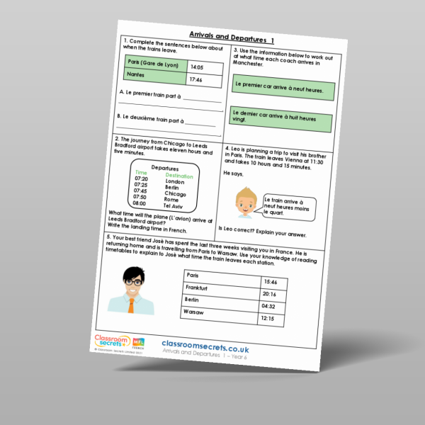 Year 6 Arrivals And Departures 1 Main Activity Resource | Classroom Secrets