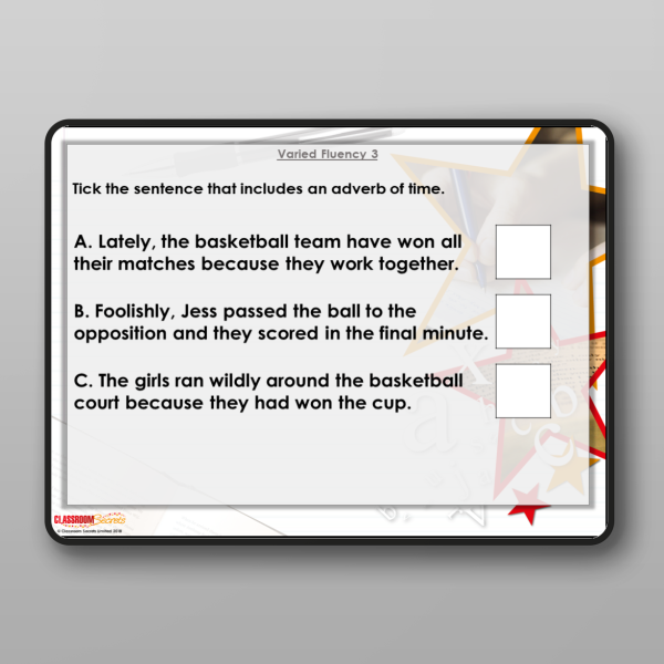 Year 3 Using Adverbs To Express Time Modelling Ppt Resource | Classroom ...
