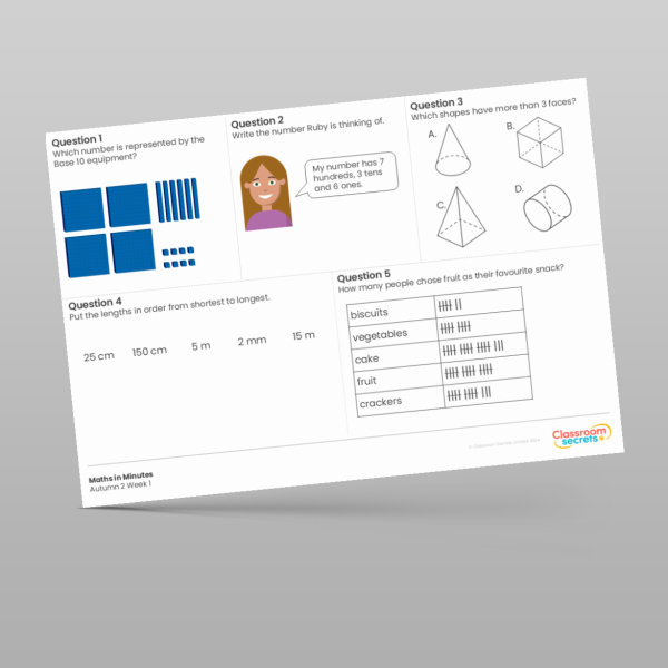 Year 3 Autumn Week 7 Maths In Minutes Resource | Classroom Secrets
