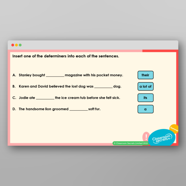 Year 4 Consolidating Determiners Teaching Ppt Resource | Classroom Secrets
