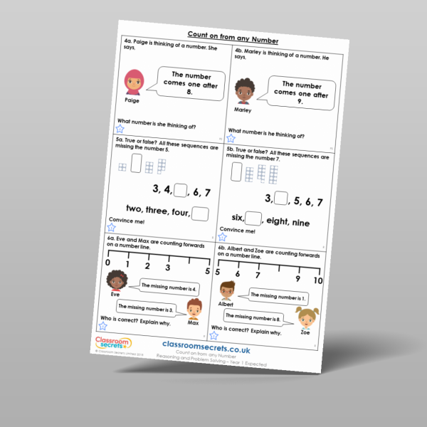 Year 1 Count On From Any Number Reasoning And Problem Solving Resource ...