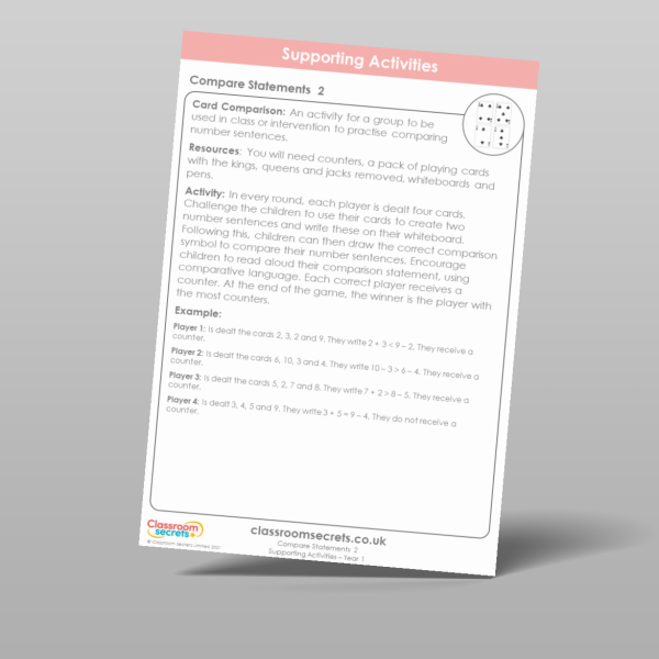Year 1 Compare Statements 2 Supporting Activity Resource | Classroom ... Year 1 Compare Statements 2 Supporting Activity Resource | Classroom ...
