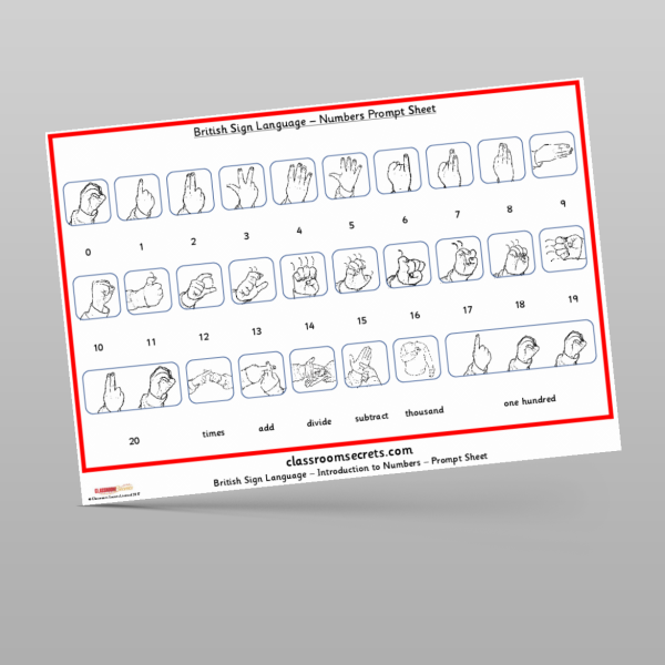 British Sign Language Introduction To Numbers Resource | Classroom Secrets
