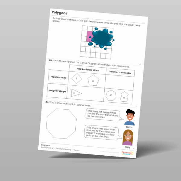 Year 4 Polygons Reasoning And Problem Solving 2 Resource Classroom