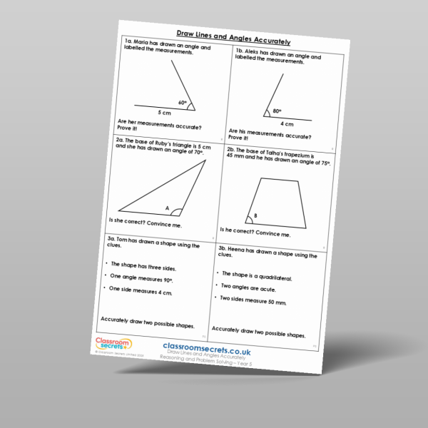 Year 5 Draw Lines And Angles Accurately Reasoning And Problem Solving ...