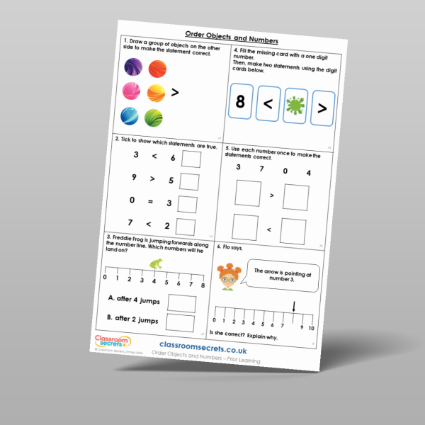 Year 2 Order Objects And Numbers Prior Learning Resource | Classroom ...