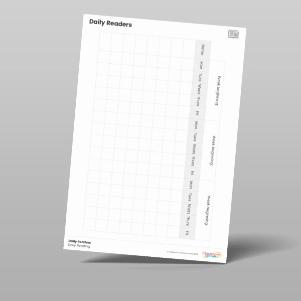 Daily Readers Log Resource | Classroom Secrets