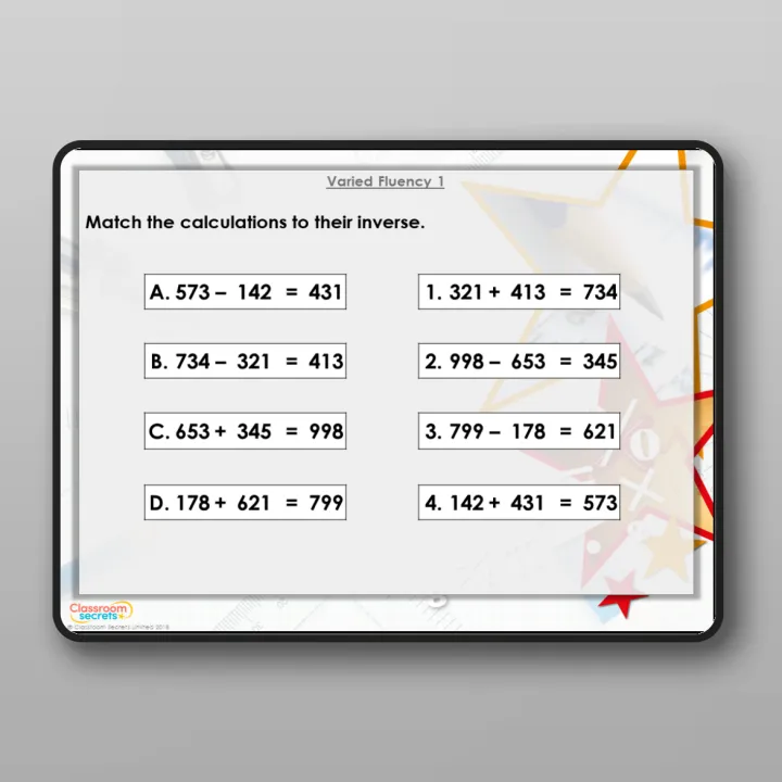 Classroom Secrets | Collection Page Year 3 Inverse Operations
