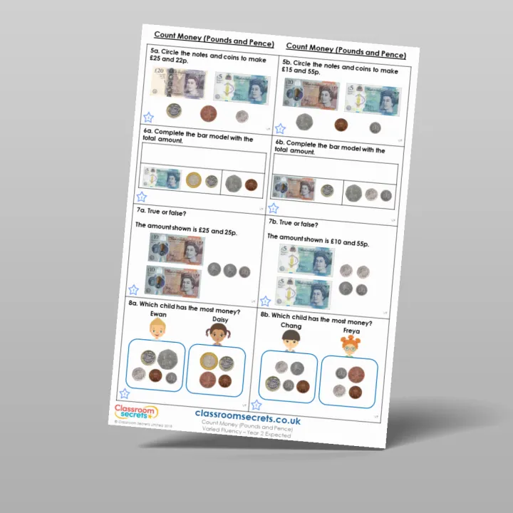 Classroom Secrets | Collection Page Year 2 Count Money - Pounds and Pence