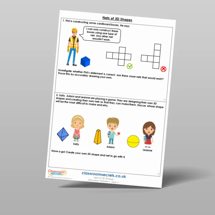 Classroom Secrets | Collection Page Year 6 Nets of 3D Shapes