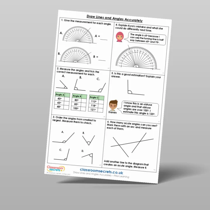 Classroom Secrets | Collection Page Year 5 Draw Lines and Angles Accurately
