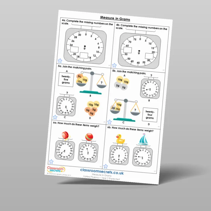 Classroom Secrets | Collection Page Year 2 Measure in Grams