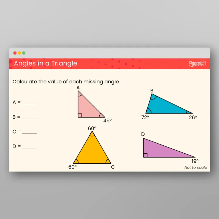 Classroom Secrets | Collection Page Year 6 Angles in a Triangle