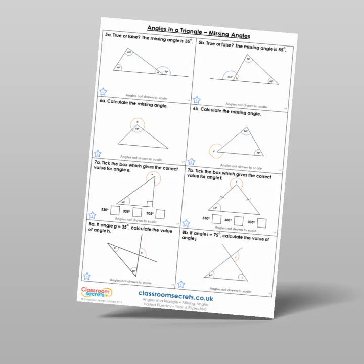 Classroom Secrets | Collection Page Year 6 Angles in a Triangle ...