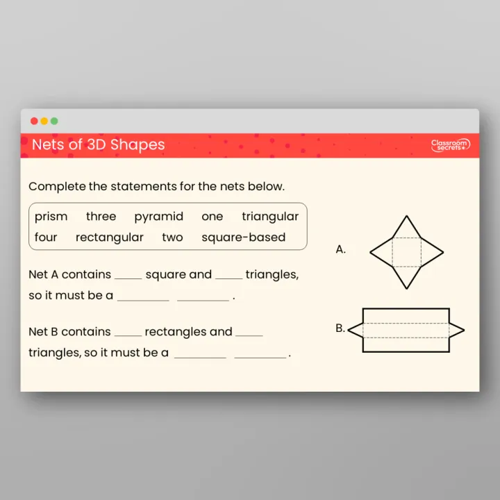 Classroom Secrets | Collection Page Year 6 Nets of 3D Shapes
