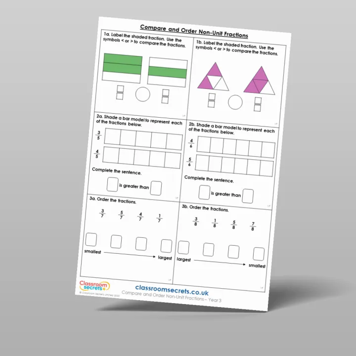 Classroom Secrets | Collection Page Year 3 Compare and Order Non-Unit ...
