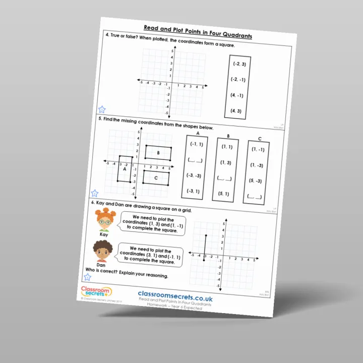 Classroom Secrets | Collection Page Year 6 Read and Plot Points in Four ...