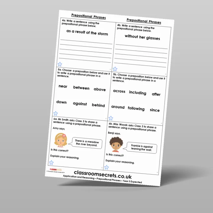 Classroom Secrets | Collection Page Year 3 Prepositional Phrases