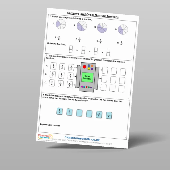 Classroom Secrets | Collection Page Year 3 Compare and Order Non-Unit ...