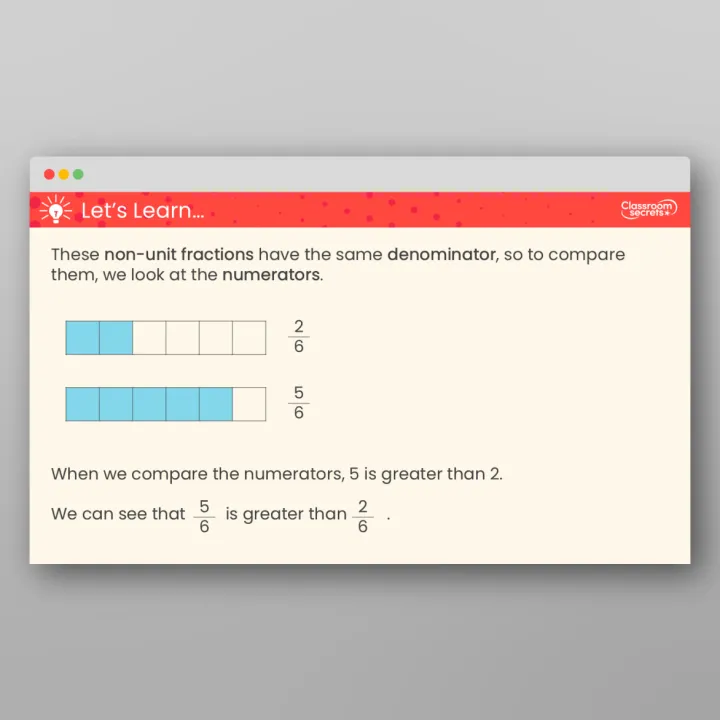 Classroom Secrets | Collection Page Year 3 Compare and Order Non-Unit ...