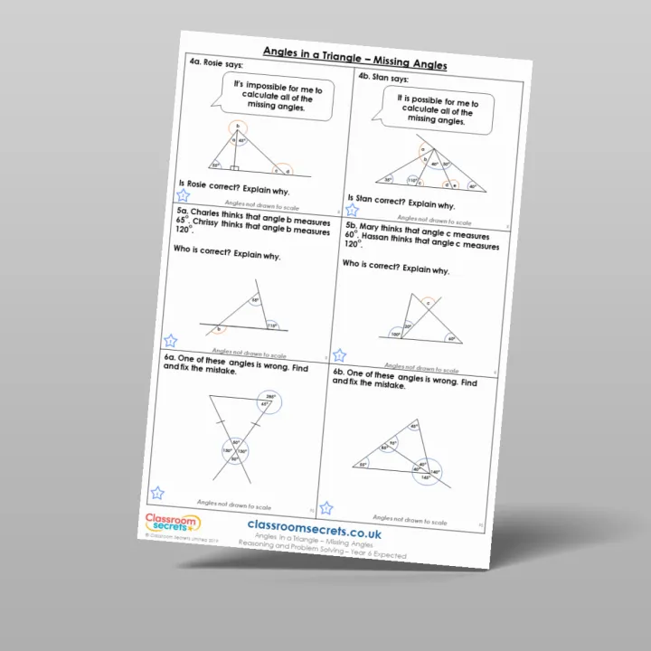 Classroom Secrets | Collection Page Year 6 Angles in a Triangle ...